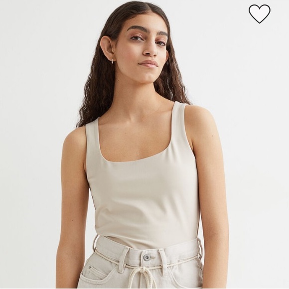 H&M | Tops | Nwt Beige Hm Square Neck Tank Top | Poshmark